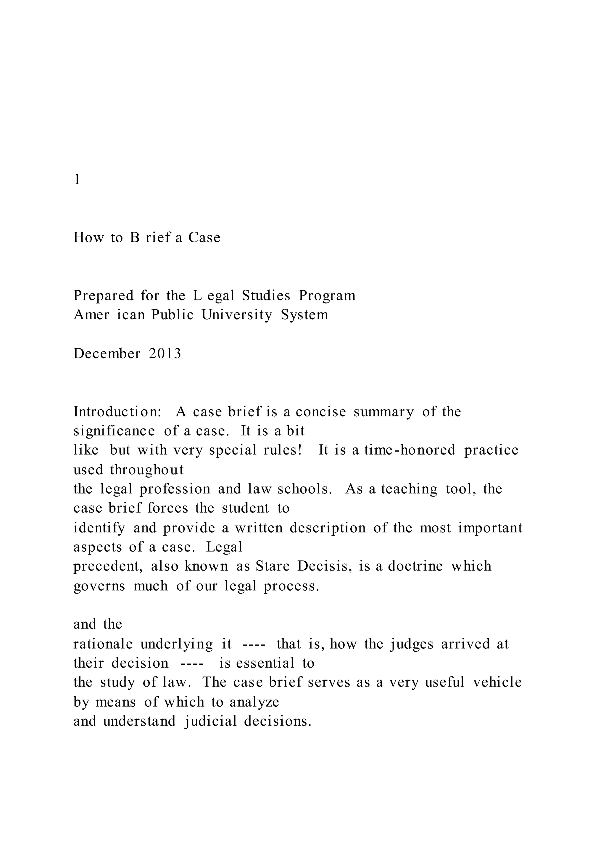 1 How to B rief a Case Prepared for the L eg.docx