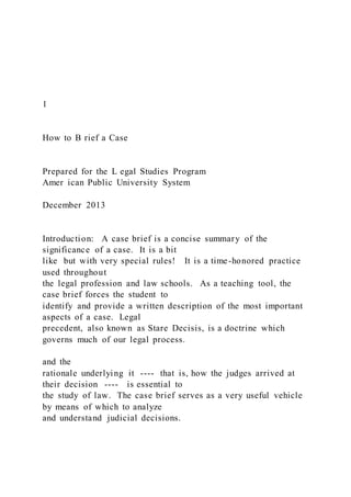 1 How to B rief a Case Prepared for the L eg.docx