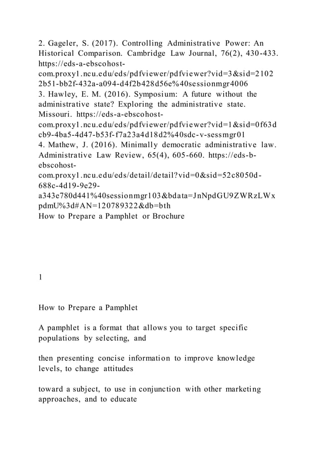 1 How to Prepare a Pamphlet A pamphlet is a format | DOCX