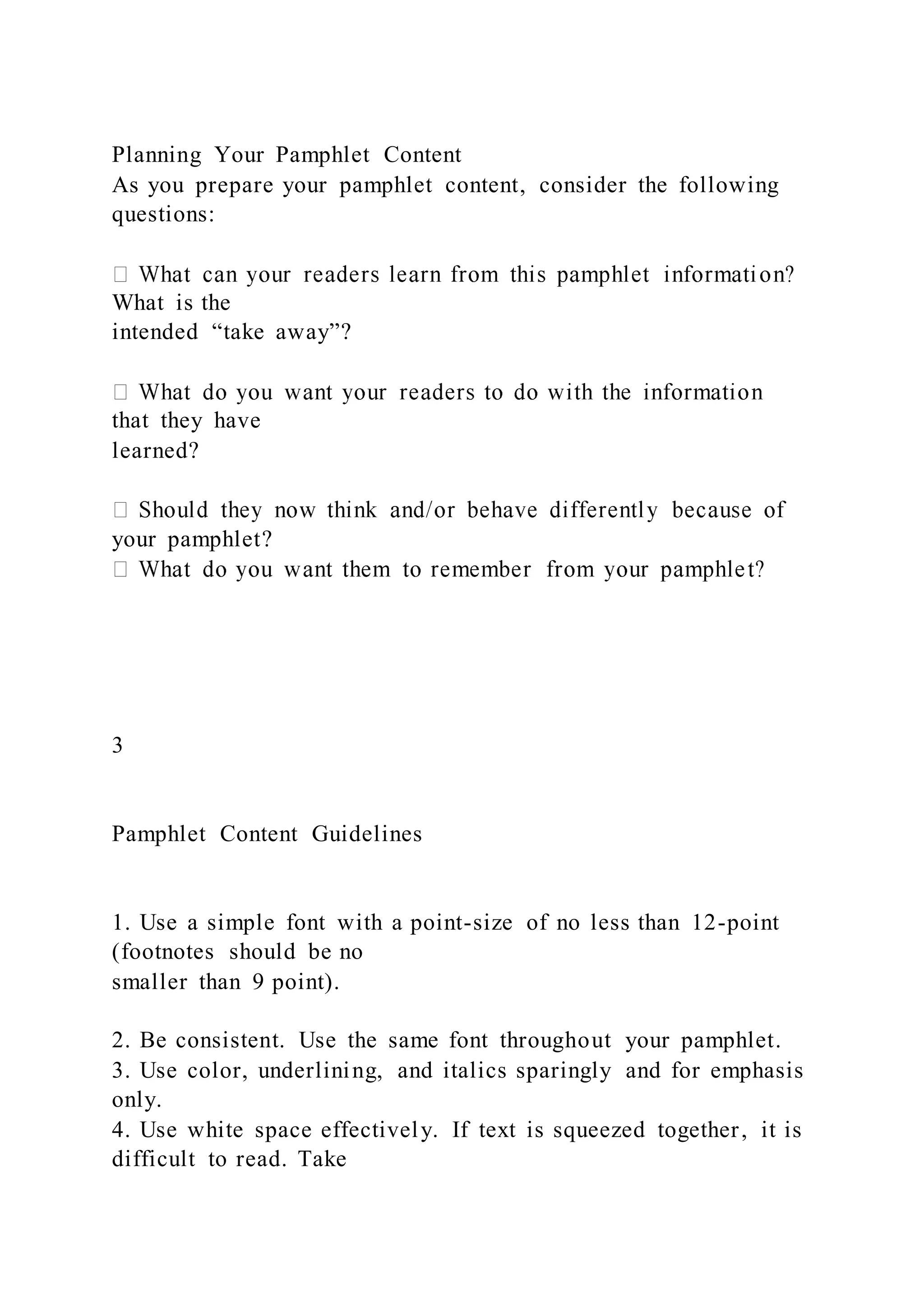 1 How to Prepare a Pamphlet A pamphlet is a format | DOCX