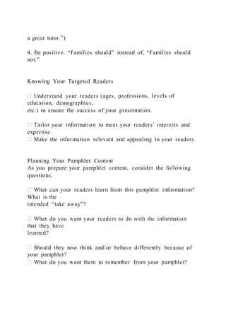 1 How to Prepare a Pamphlet A pamphlet is a format | DOCX