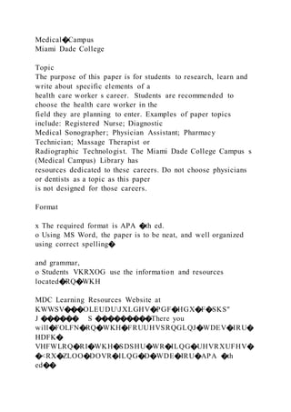 1 HSC 0003, Introduction to Health Care Paper Rubric (Re | DOCX