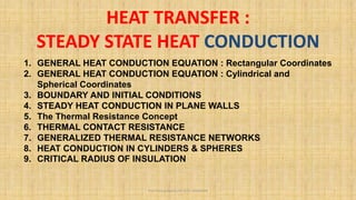 HEAT TRANSFER : STEADY STATE HEAT CONDUCTION | PPTX