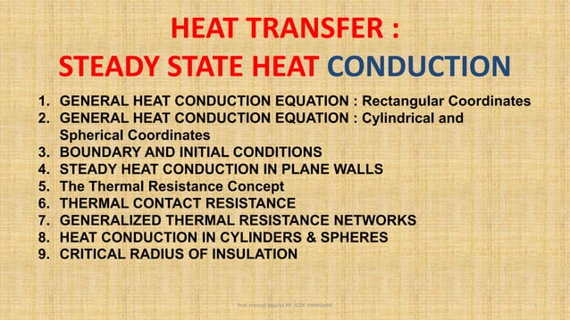 HEAT TRANSFER : STEADY STATE HEAT CONDUCTION | PPTX | Computer ...