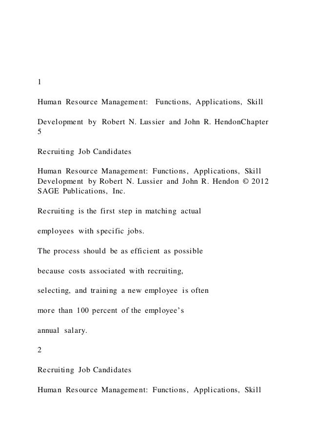 1Human Resource Management Functions, Applications, Skil | PDF