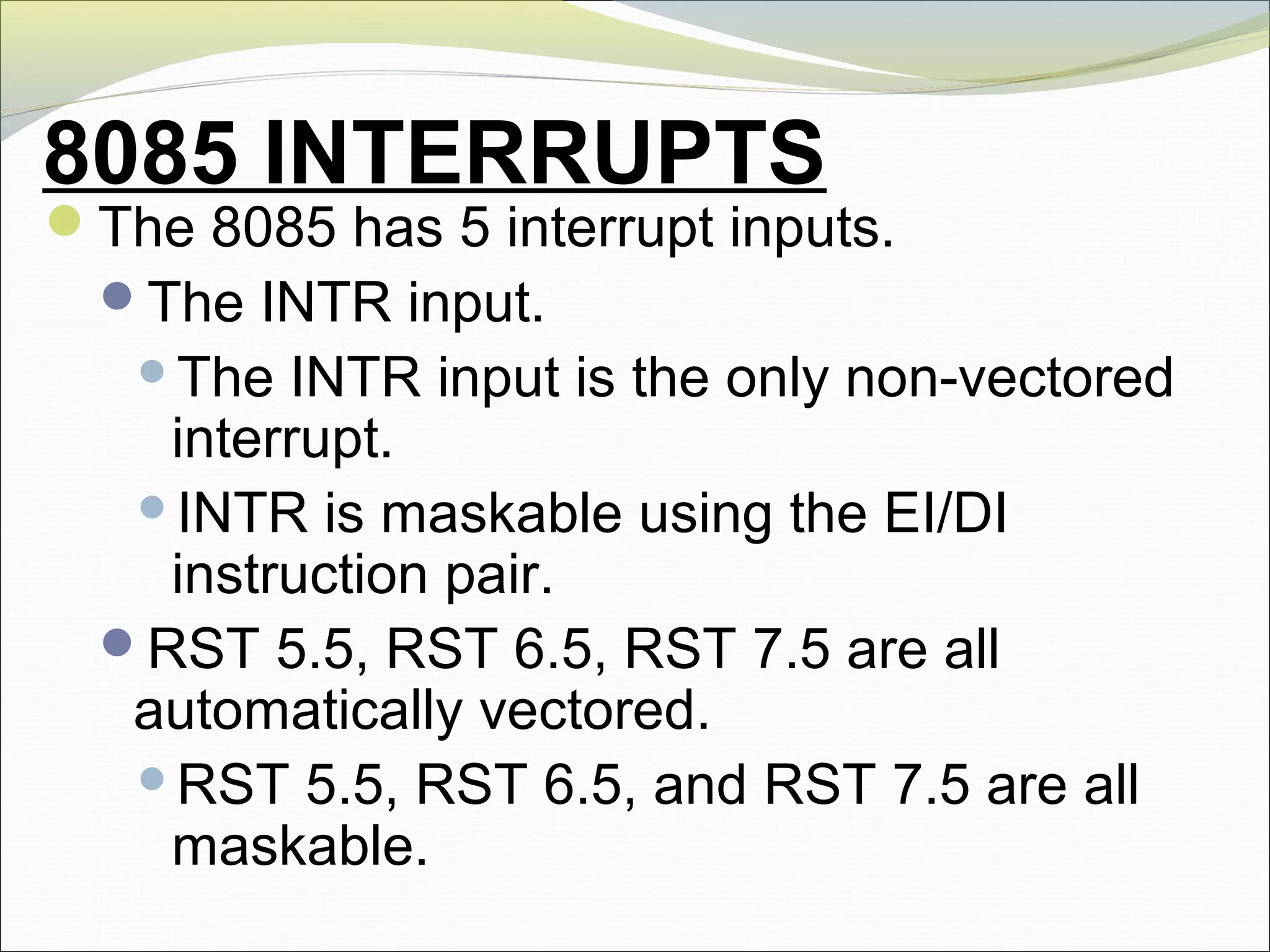 8085 interrupts | PPT
