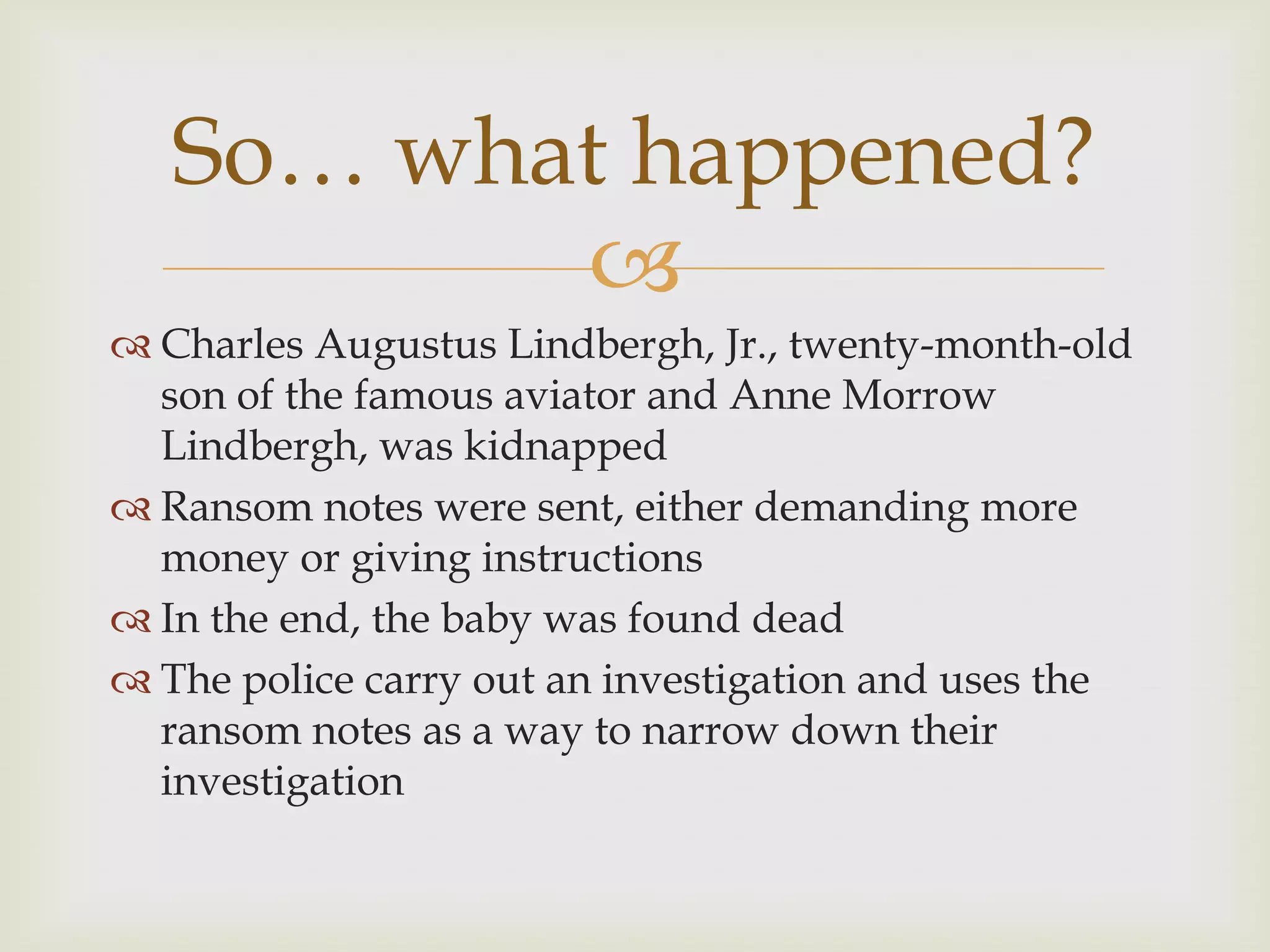 The Kidnapping of Charles Lindbergh, Jr. | PPTX