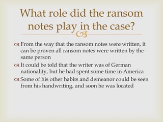 The Kidnapping of Charles Lindbergh, Jr. | PPTX