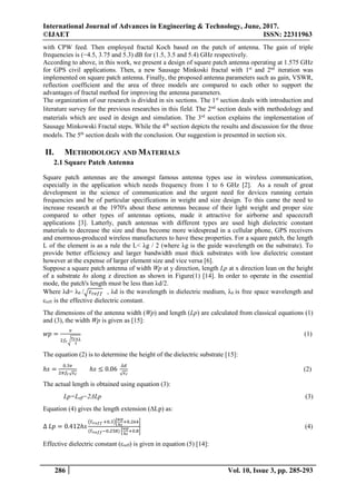 SAUSAGE MINKOWSKI SQUARE PATCH ANTENNA FOR GPS APPLICATION | PDF | Physics | Science