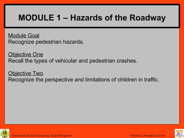 Crossing Guard 1 Hazards | PPT