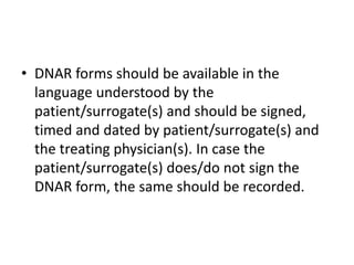 icmr consensus guidelines on ‘do not attempt | PPTX