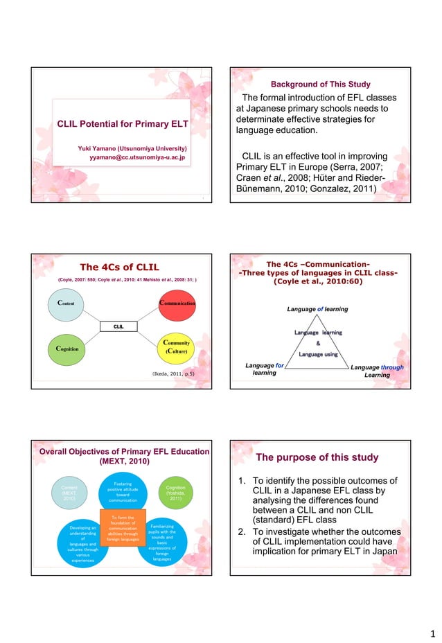 CLIL Potential for Primary ELT by Yuki Yamano | PDF