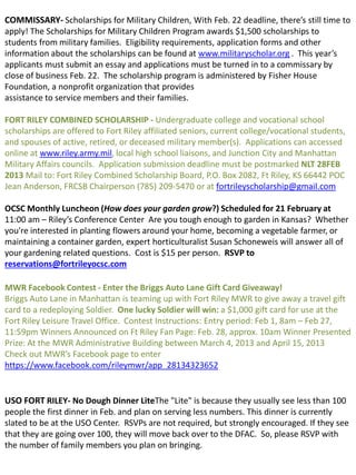 1 ID and Fort Riley weekly news update 2 8-13 (2) | PDF