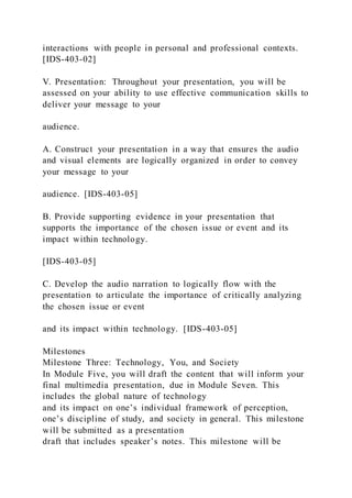 1 IDS 403 Final Project Part Two Guidelines and Rubric | DOCX