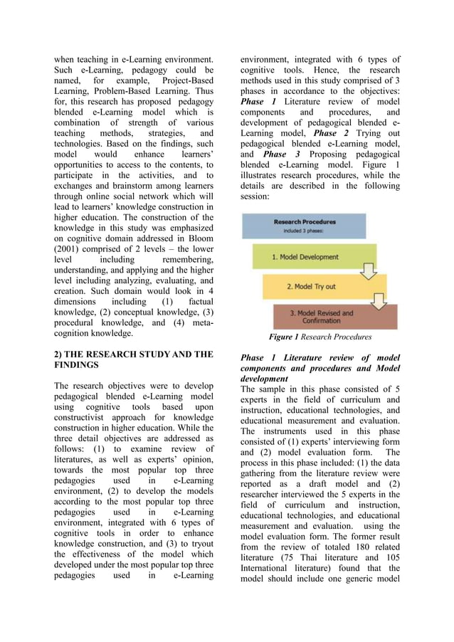 Development of Pedagogical Blended E-Learning Model Using Cognitive Tools Based Upon ...