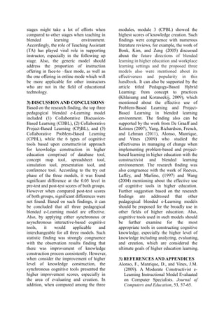 Development of Pedagogical Blended E-Learning Model Using Cognitive ...