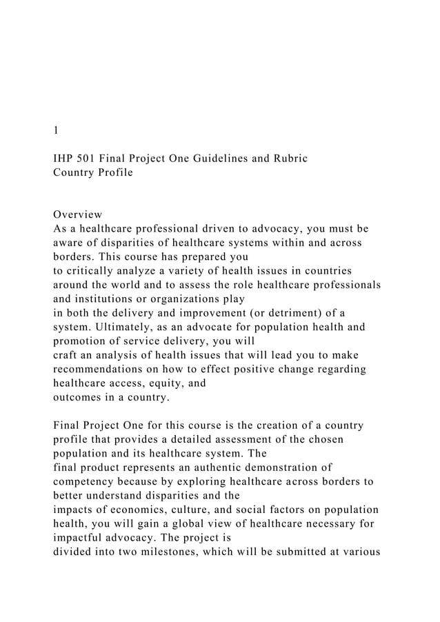 1 IHP 501 Final Project One Guidelines and Rubric Coun.docx | Free Download 1 IHP 501 Final Project One Guidelines and Rubric Coun.docx | Free Download