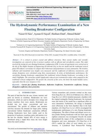 The Hydrodynamic Performance Examination of a New Floating Breakwater Configuration | PDF ...