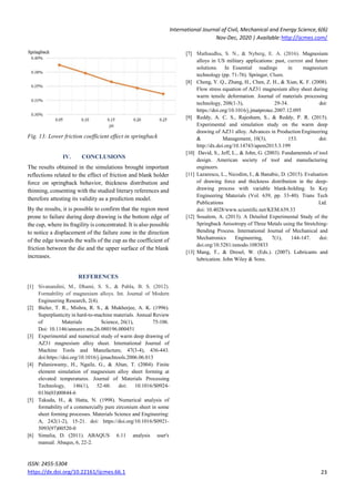Thinning and springback prediction of Mg alloy AZ31 in deep drawing process – Influence of BHF ...