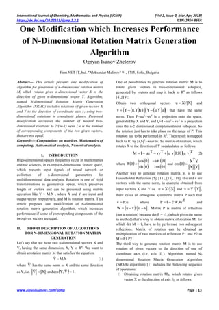 One Modification which Increases Performance of N-Dimensional Rotation Matrix Generation ...