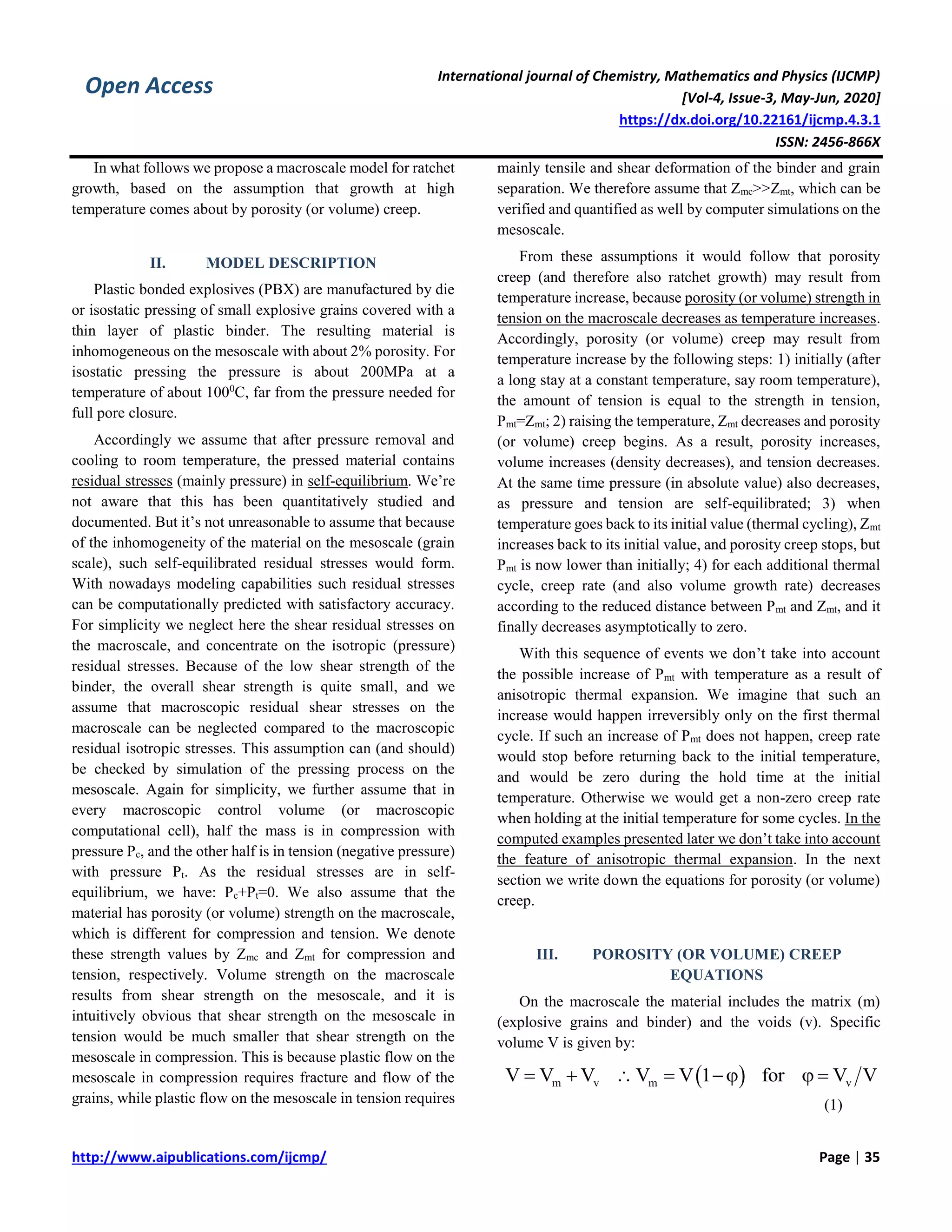 Modeling ratchet growth as porosity creep | PDF