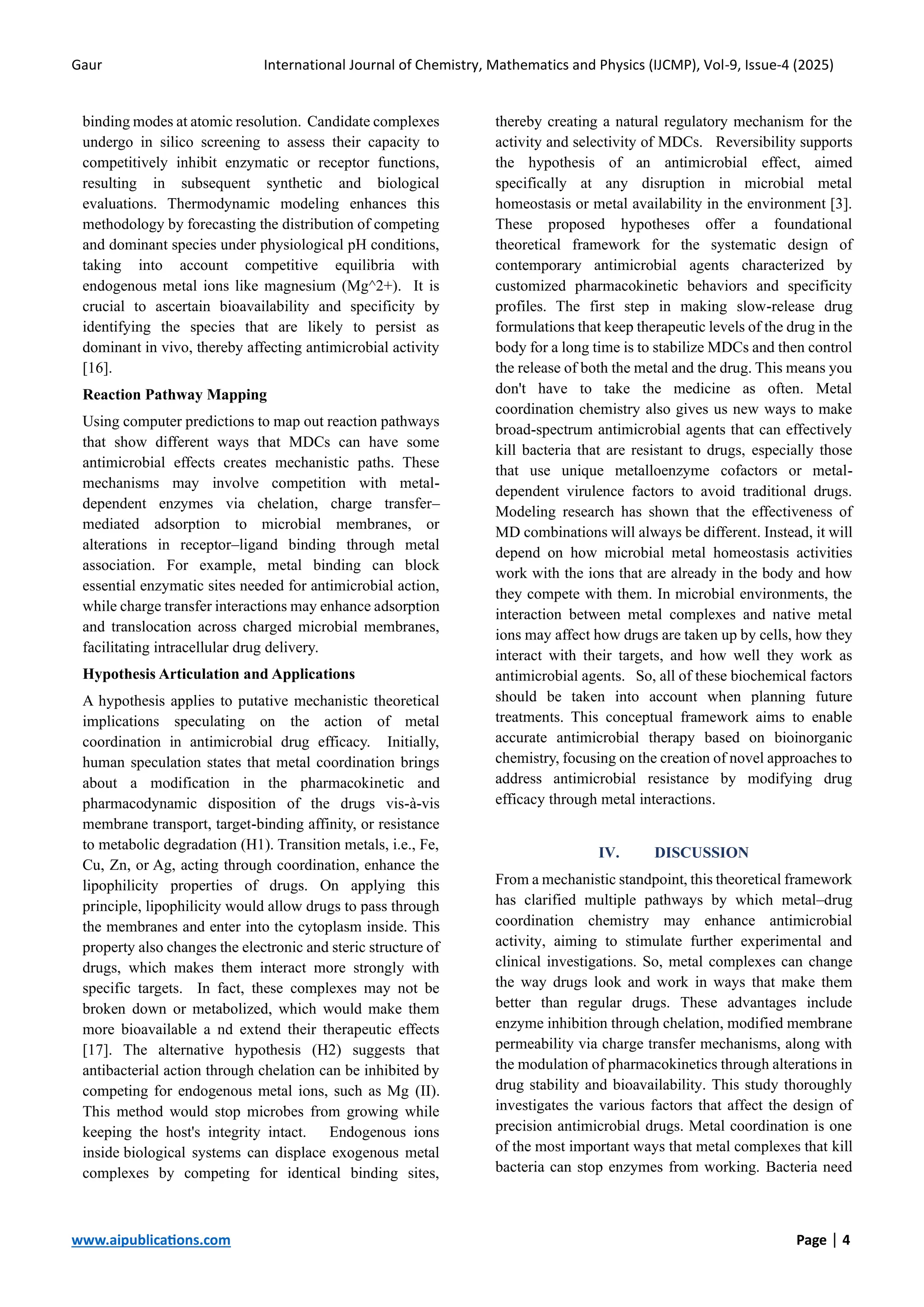 Theoretical Assessment of Metal–Drug Complexes for Enhanced ...