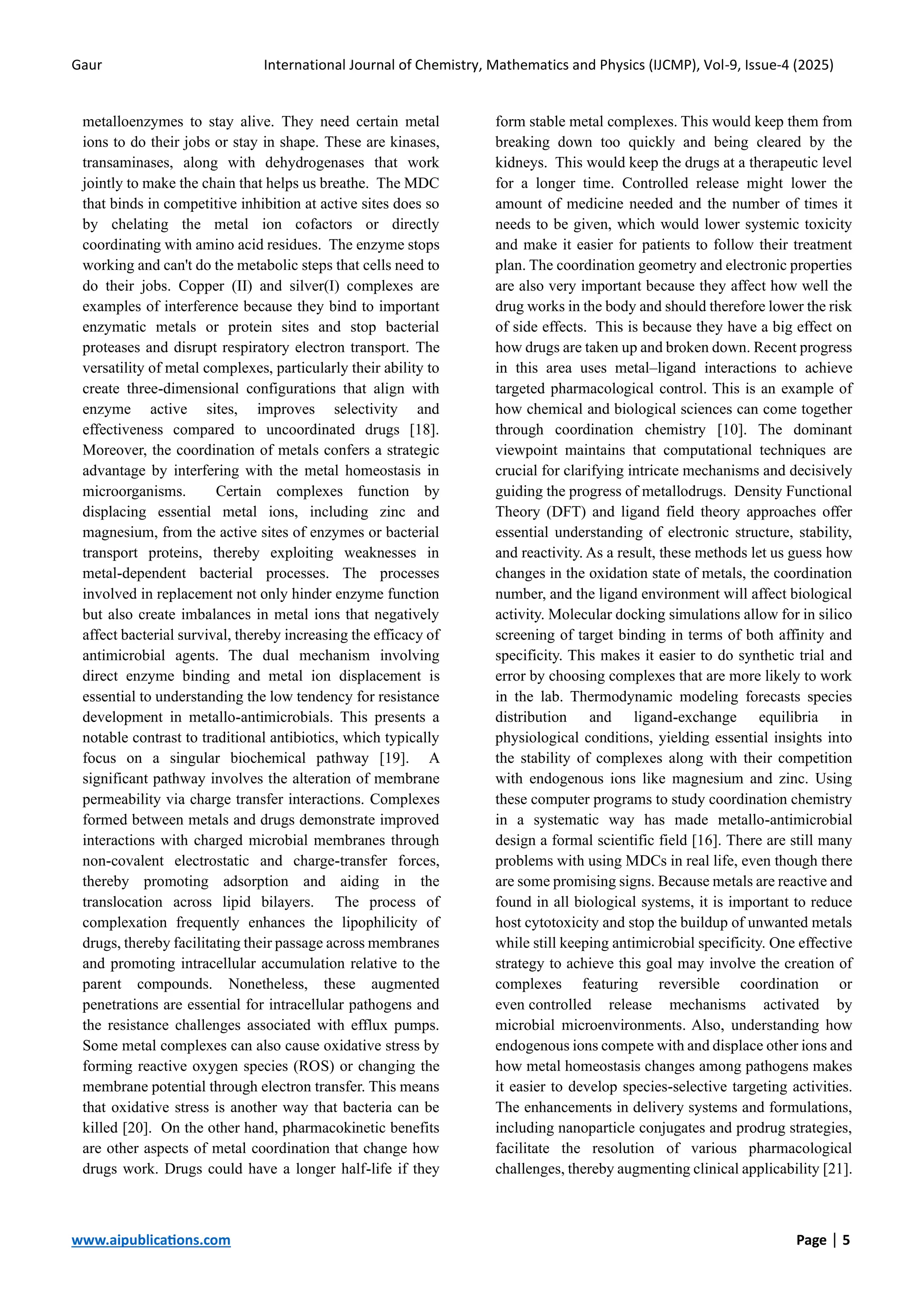 Theoretical Assessment of Metal–Drug Complexes for Enhanced ...