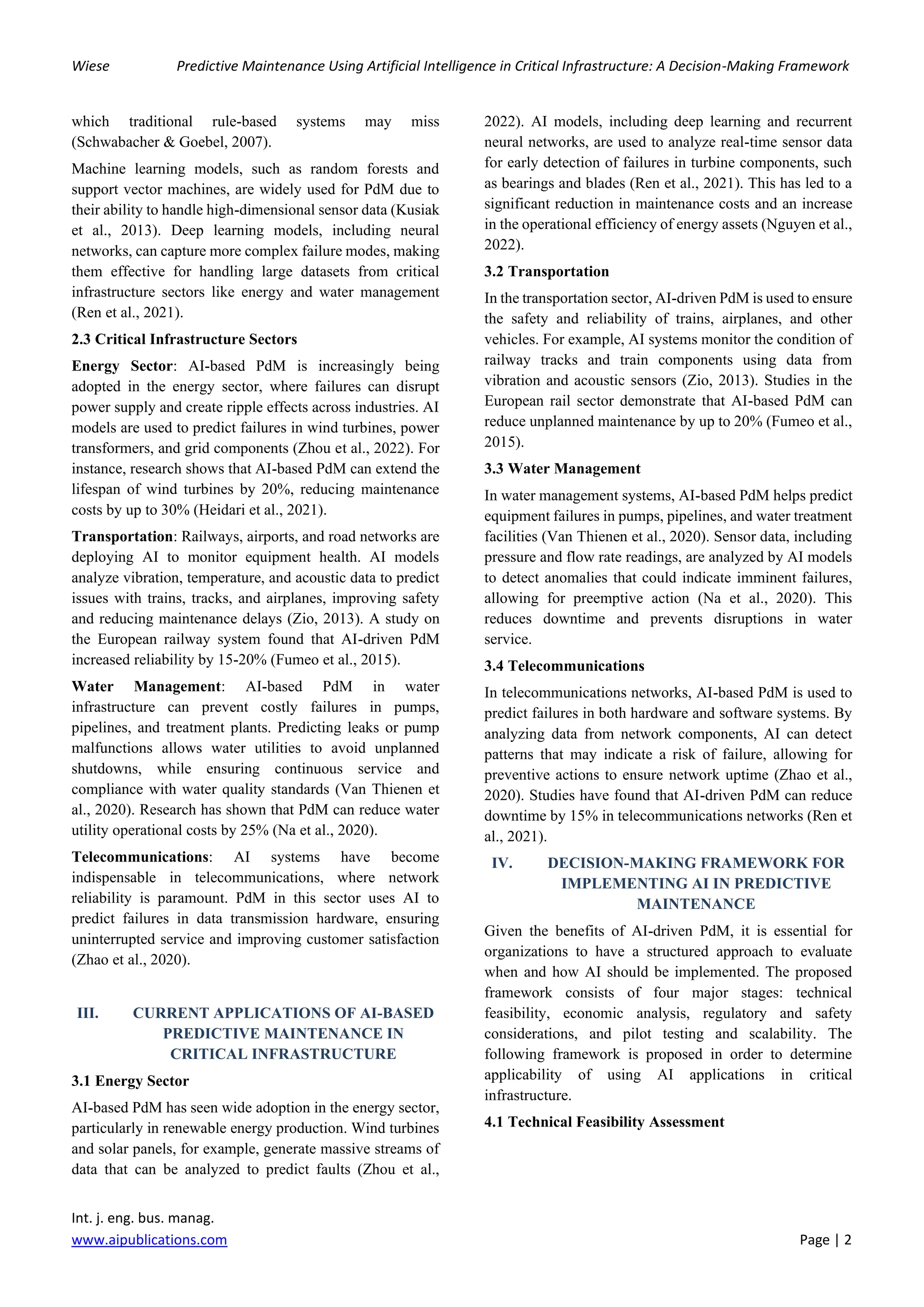 Predictive Maintenance Using Artificial Intelligence In Critical