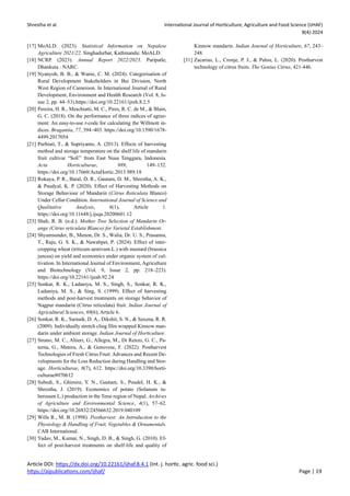 Post-harvest losses in mandarin orange (Citrus reticulata blanco.) in the Gulmi District of ...