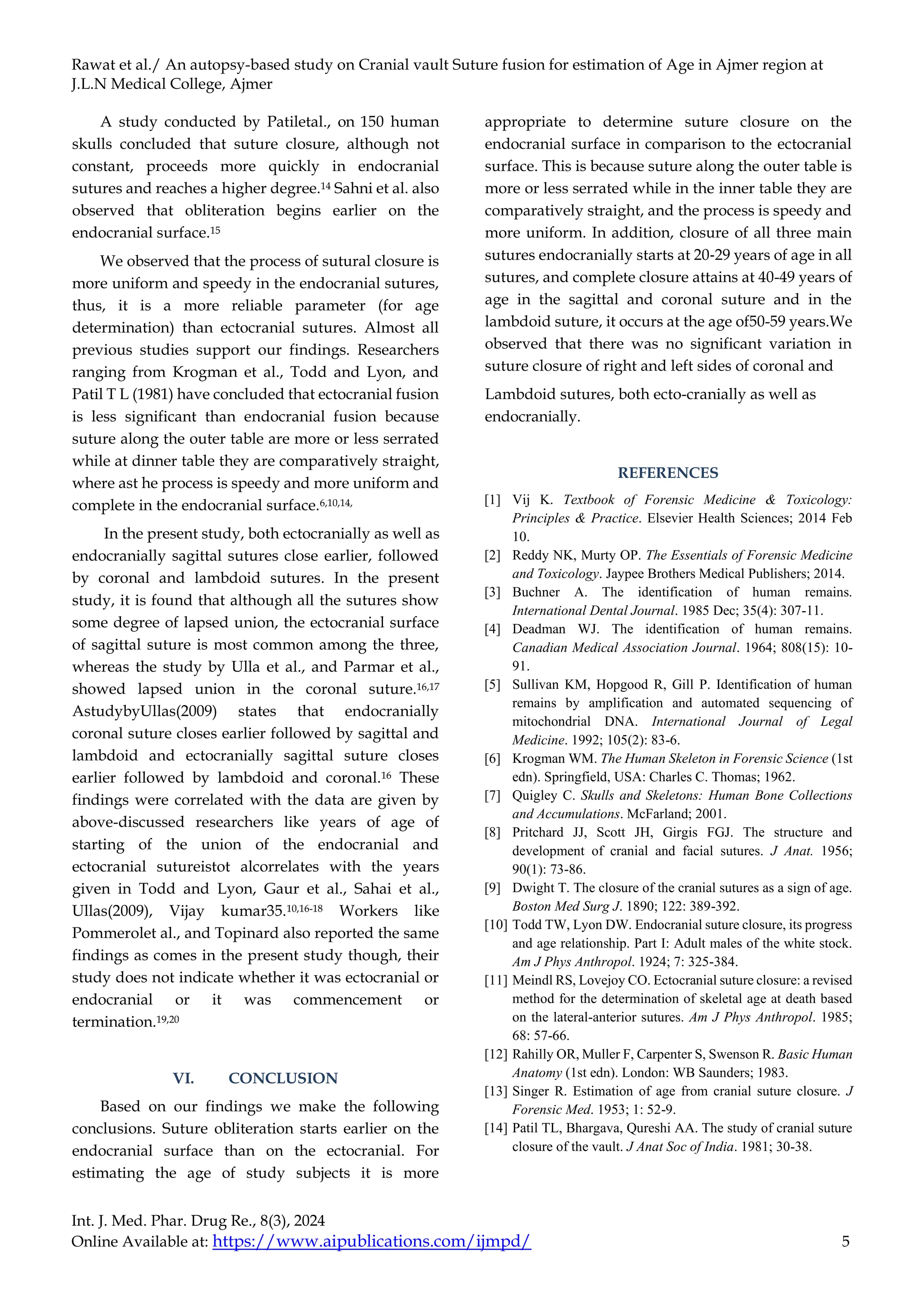 An autopsy-based study on Cranial vault Suture fusion for estimation of ...