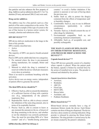 A Review on Dry-powder Inhaler | PDF