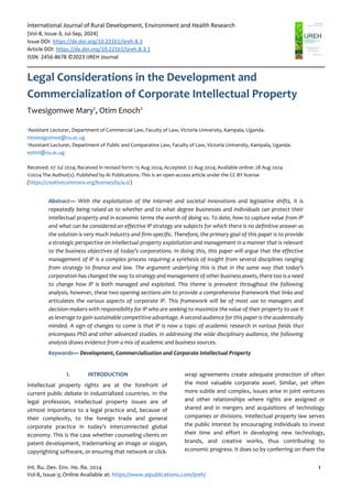 Legal Considerations in the Development and Commercialization of ...