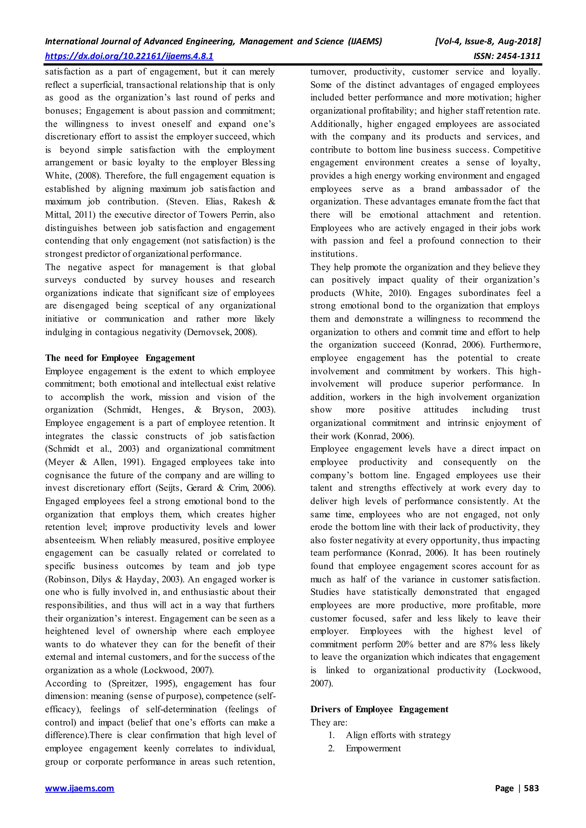 Impact of Organisational Structure on Employee Engagement: Evidence ...
