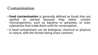 Food Safety and Hygiene- Important terms | PPTX