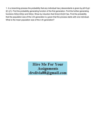 1 In a branching process the probability that any individua.pdf