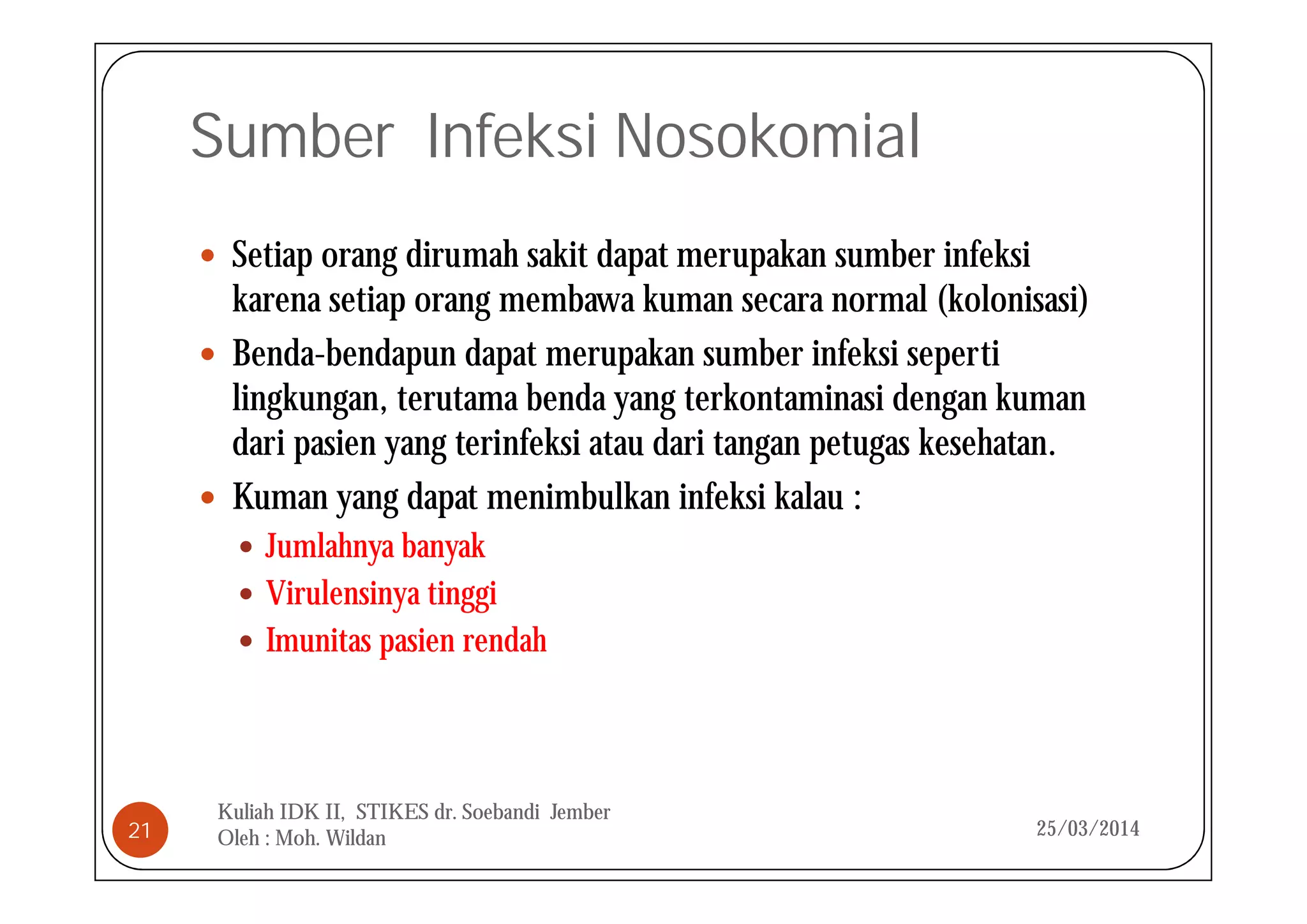 (1) Infeksi nosokomial | PPT