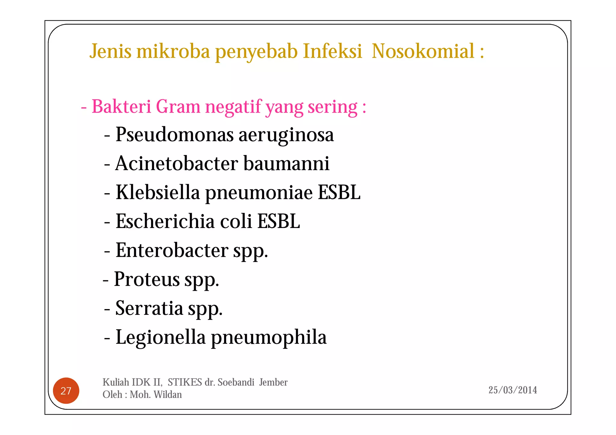 (1) Infeksi nosokomial | PPT