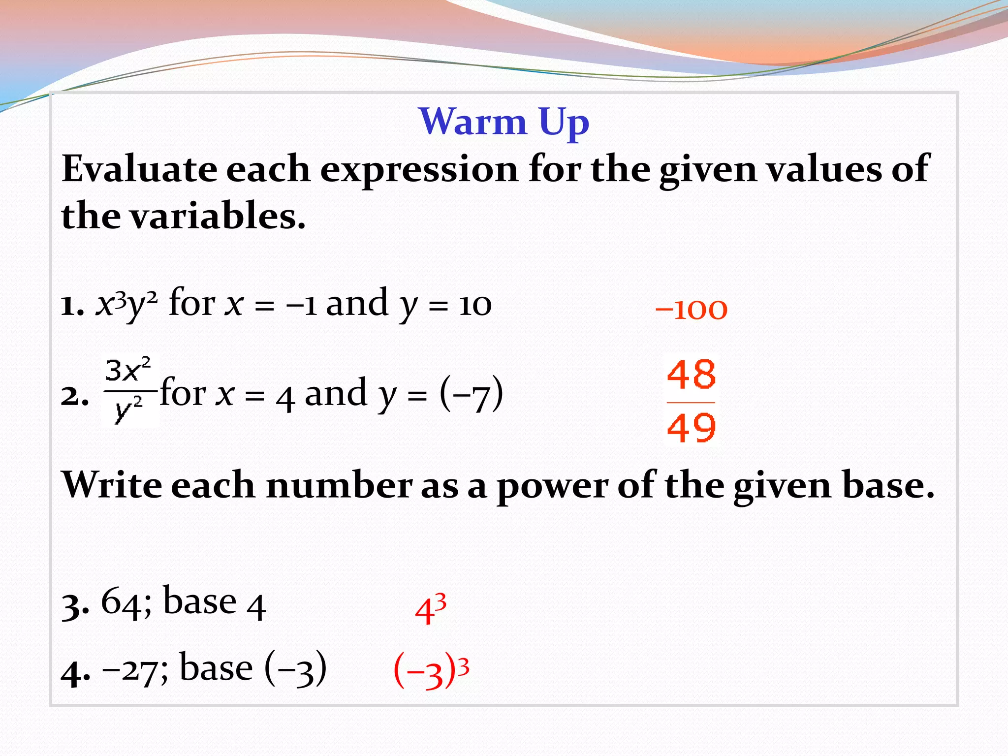 Integral Exponents | PPTX