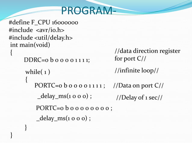 Basic interfacing of LEDs | PPT