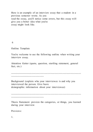 1 Interview Research Paper Since our interview essay | PDF