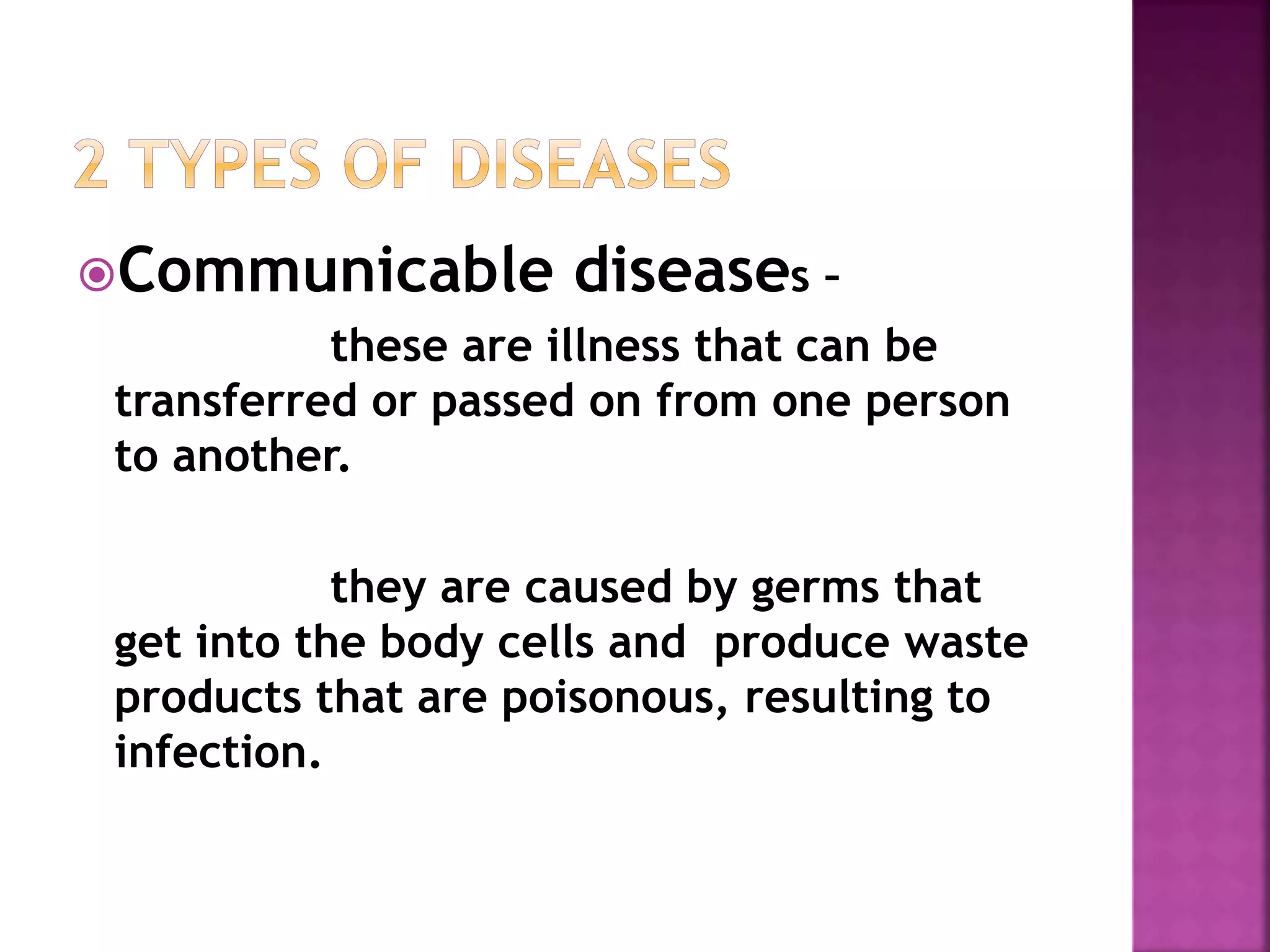 Grade 7 - Diseases (Communicable and Non-communicable Diseases) part 1 ...