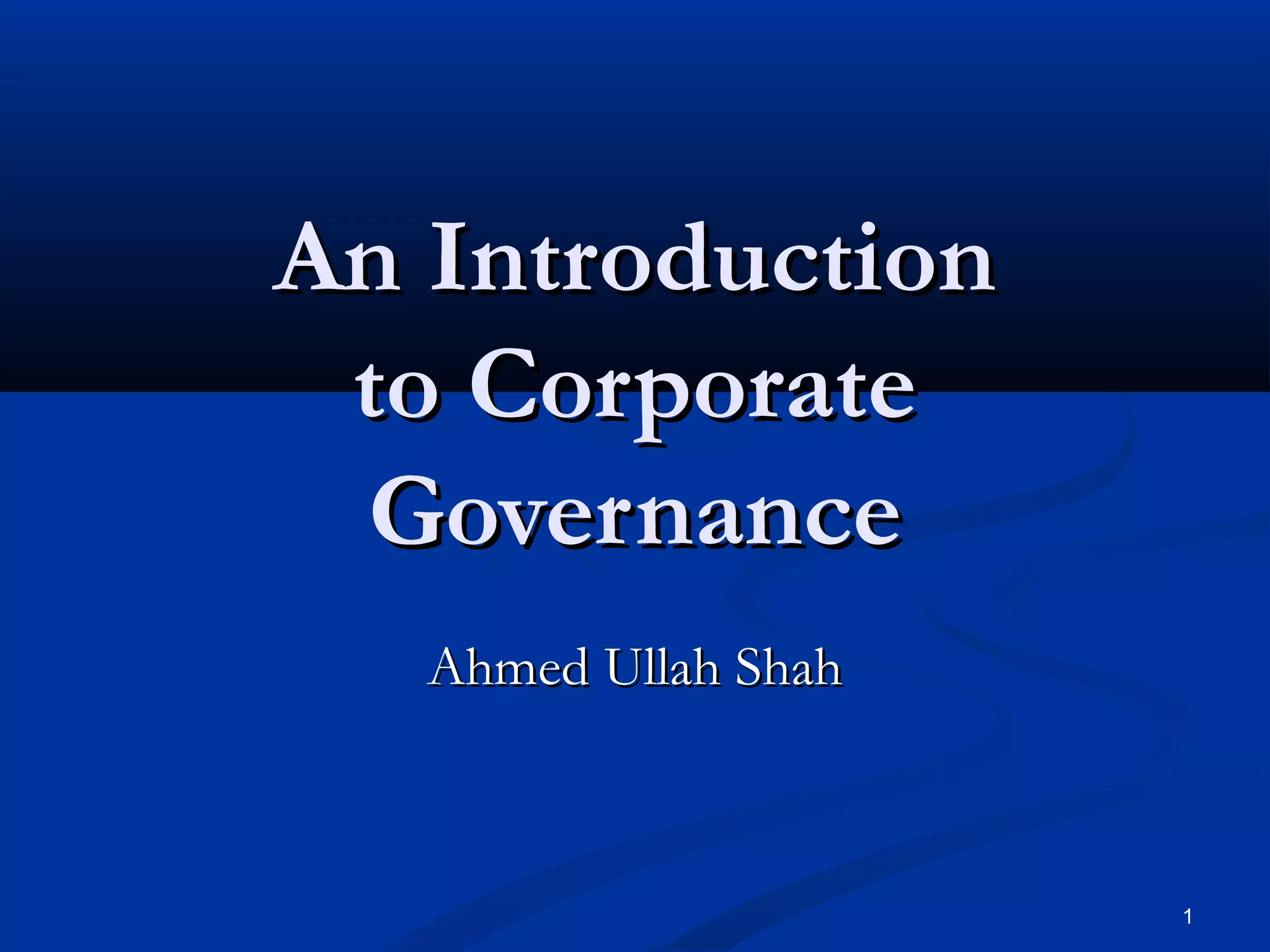 Corporate Governance (Introduction).. | PPT