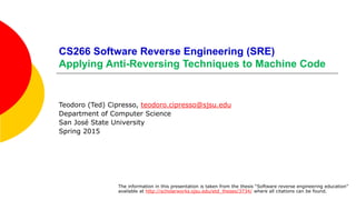 Introduction to Software Reverse Engineering | PPT