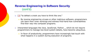 Introduction to Software Reverse Engineering | PPT