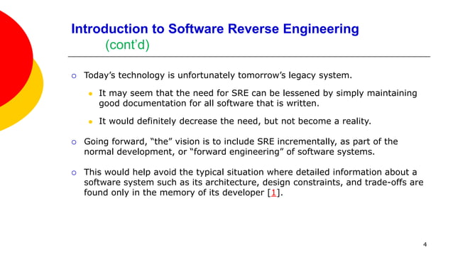 Introduction to Software Reverse Engineering | PPT