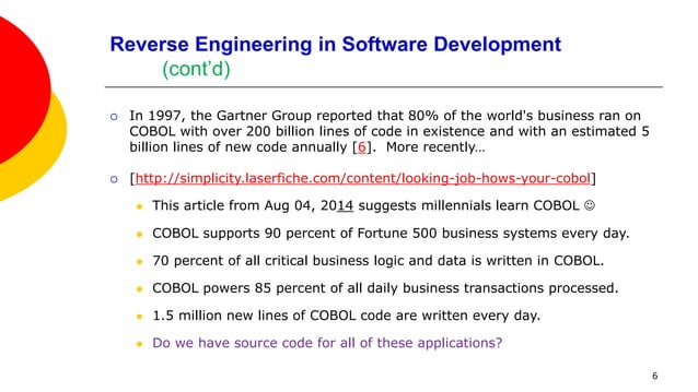 Introduction to Software Reverse Engineering | PPT