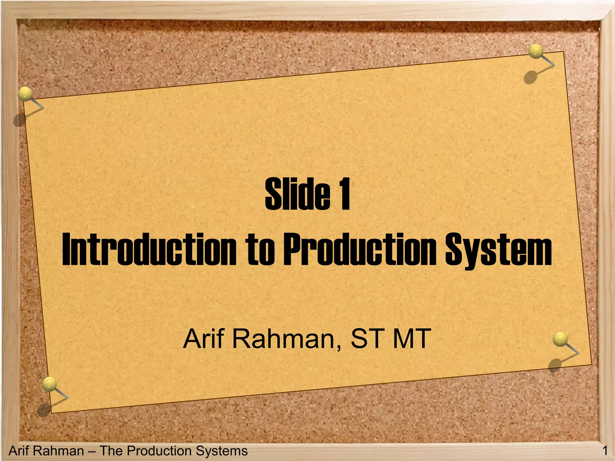 01 introduction to production systems | PPT