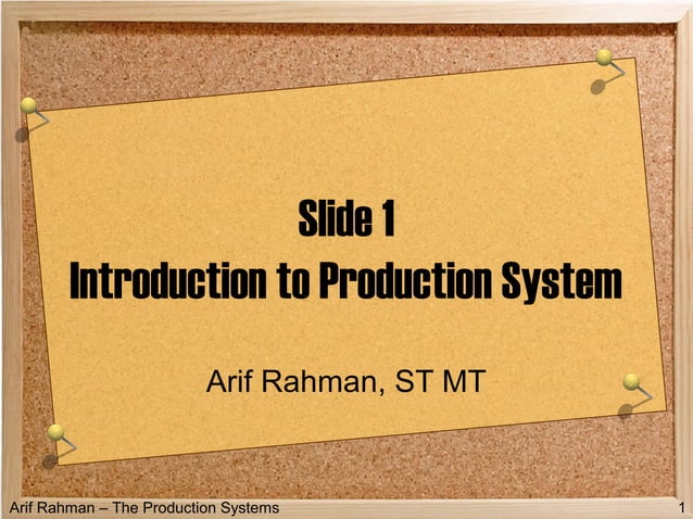 01 introduction to production systems | PPT