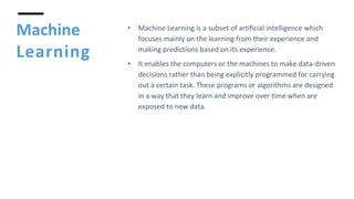 Machine Learning and Artificial Intelligence | PPT