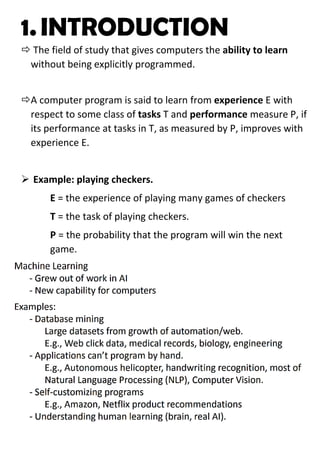 1 Introduction to Machine Learning | PDF